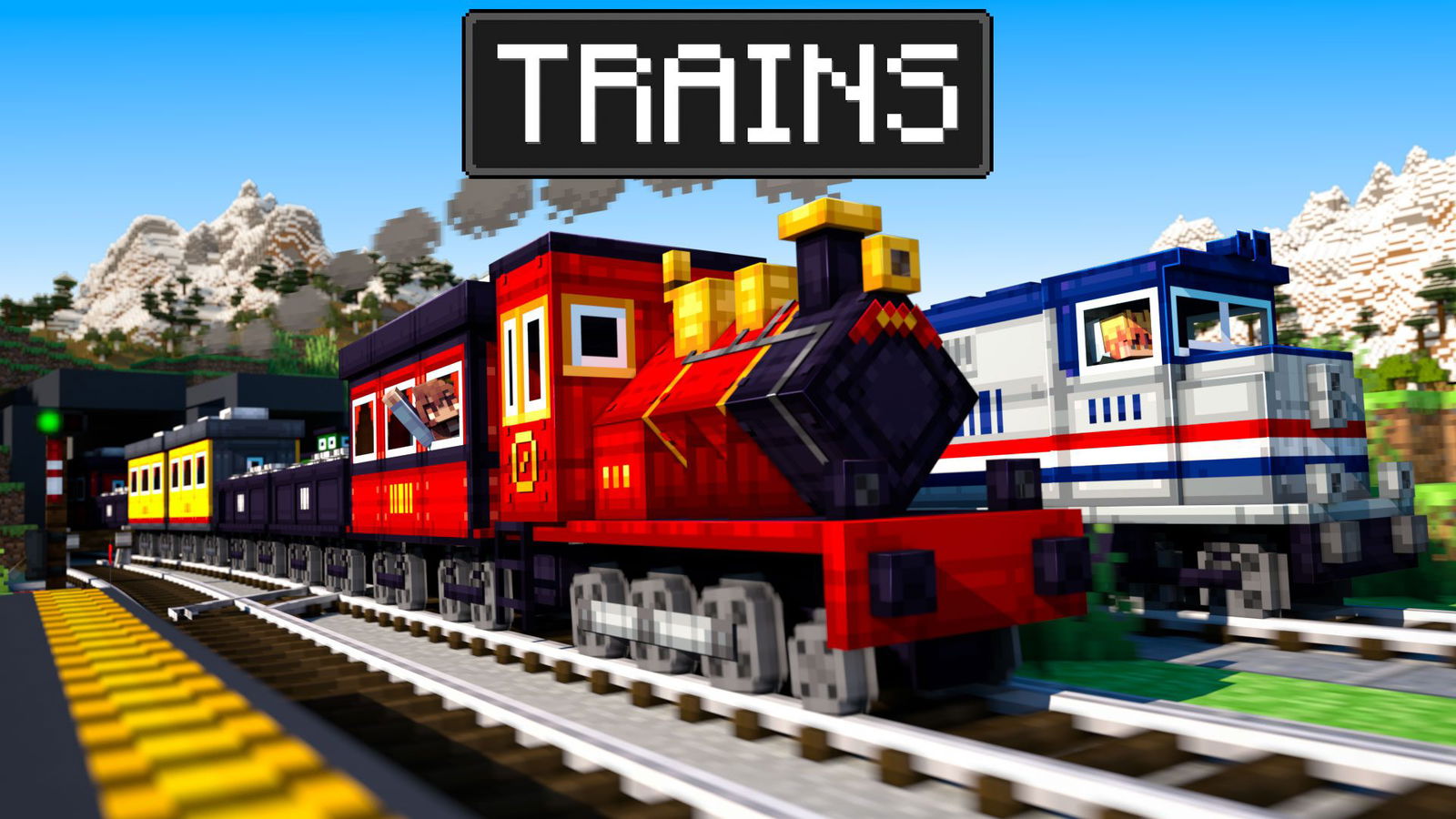TRAINS – Broken track curving and station platforms | Podcrash – Minecraft Marketplace Maps, Add ...